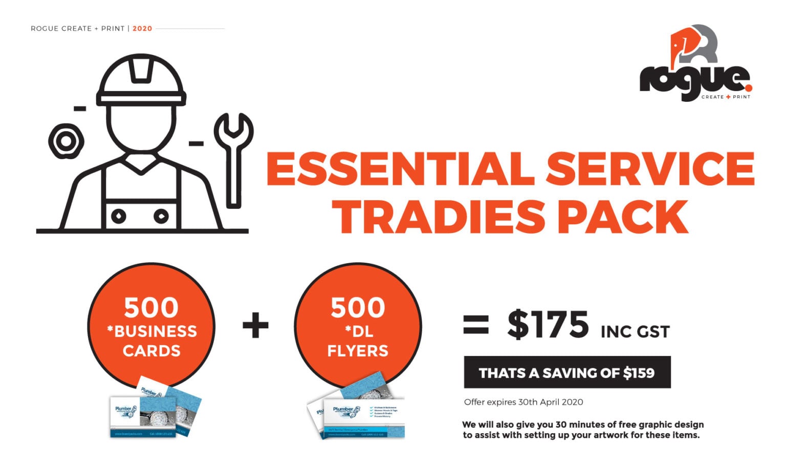 Tradies Printing Essentials Pack | Business Cards and DL 1000QTY
